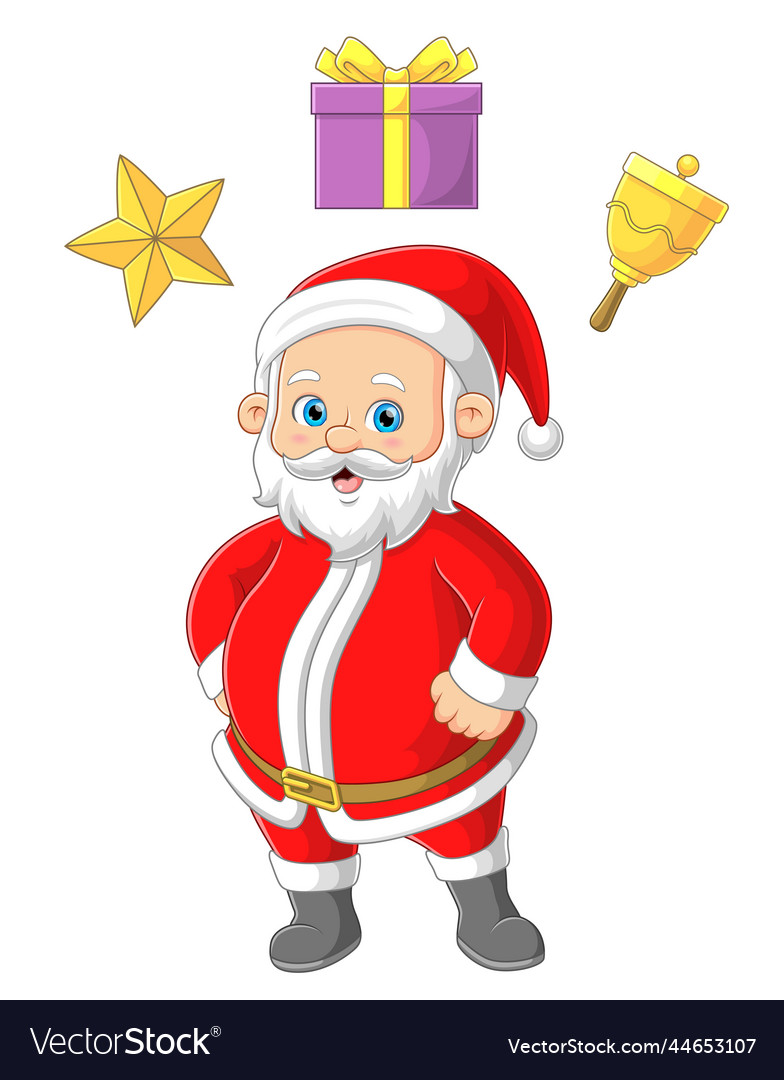 Santa claus is confused with the choice Royalty Free Vector