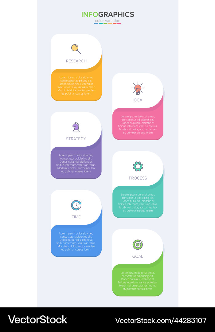 Vertical infographic design with icons and 6 Vector Image