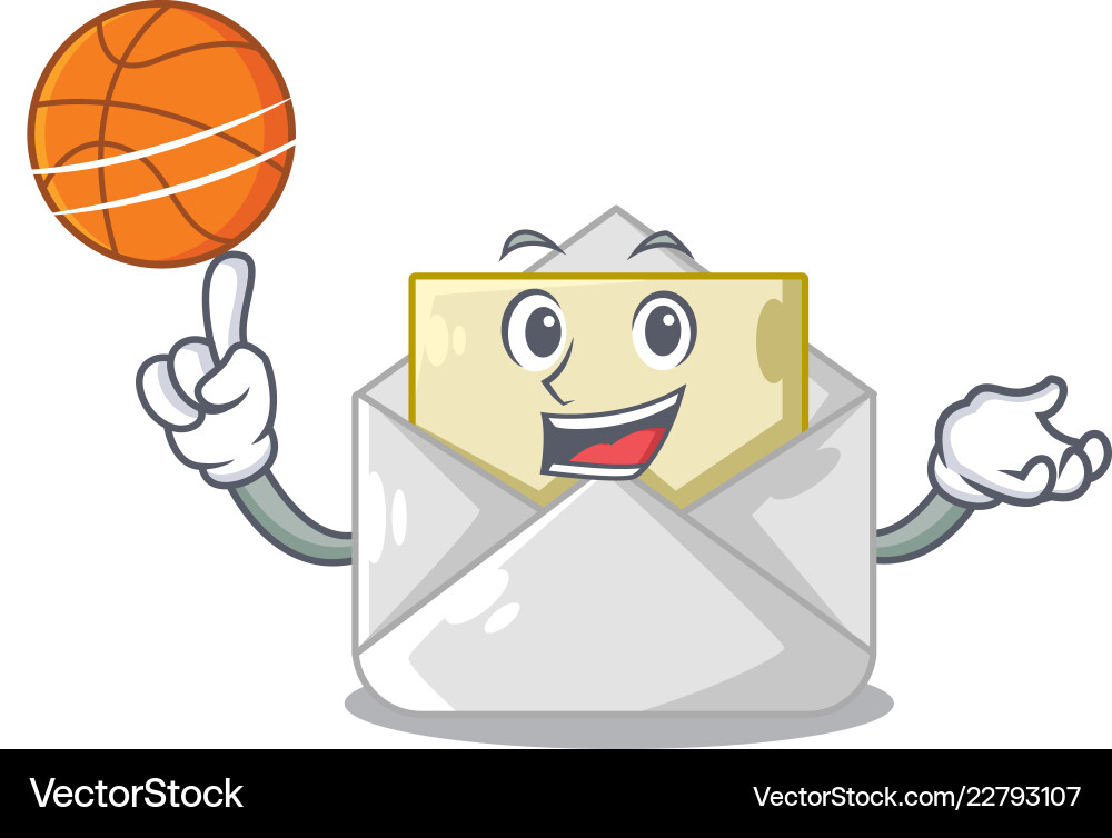 With basketball opened and closed envelopes shaped