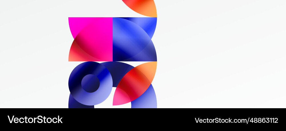 Abstract round geometric shapes with gradients Vector Image