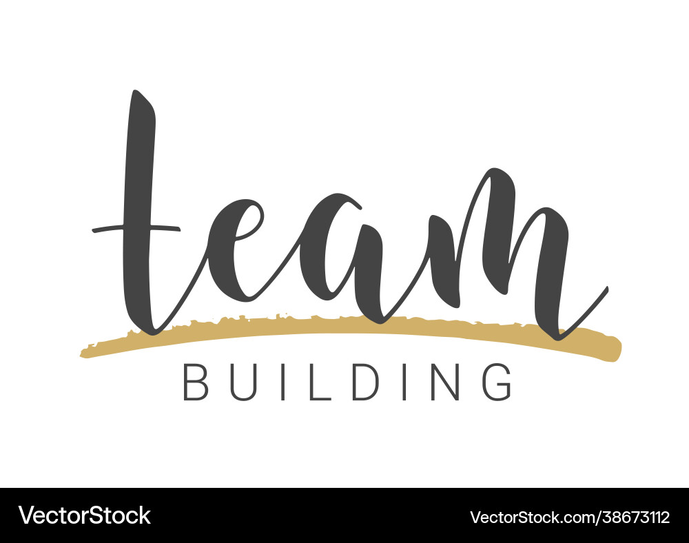 Handwritten lettering team building Royalty Free Vector