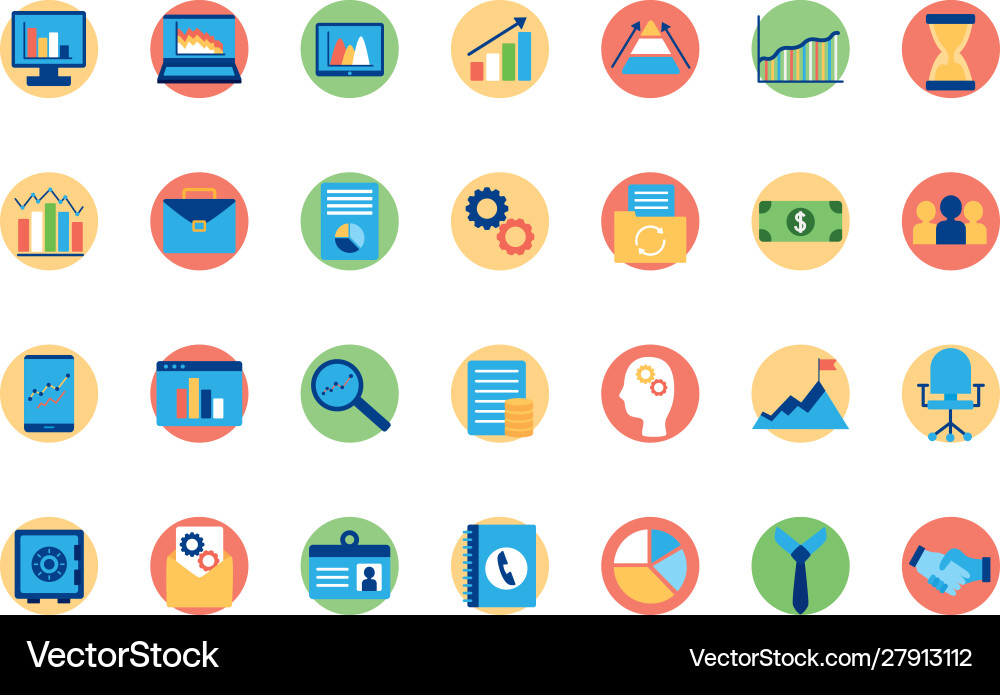 Isolated business icon set block design Royalty Free Vector