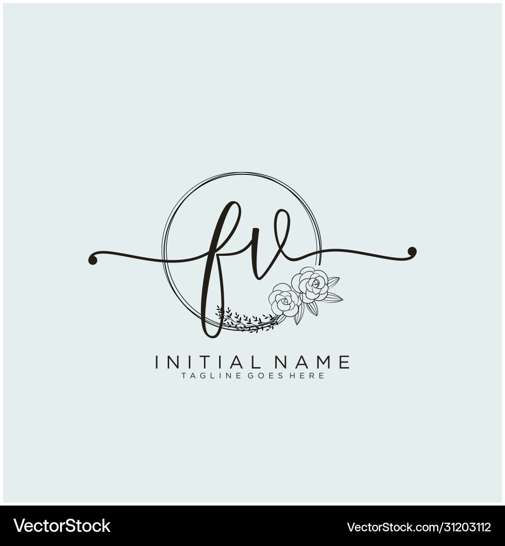 Letter initial fv beauty monogram and elegant Vector Image