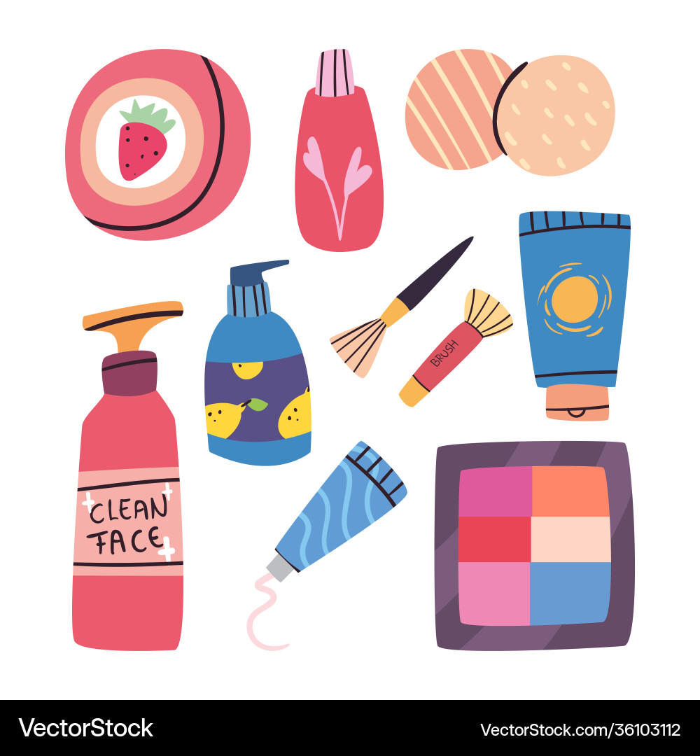 Make up and cosmetic set icons design Royalty Free Vector