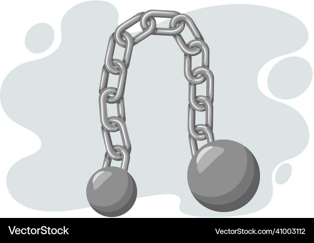 Old fashioned or retro ball and iron chain concept