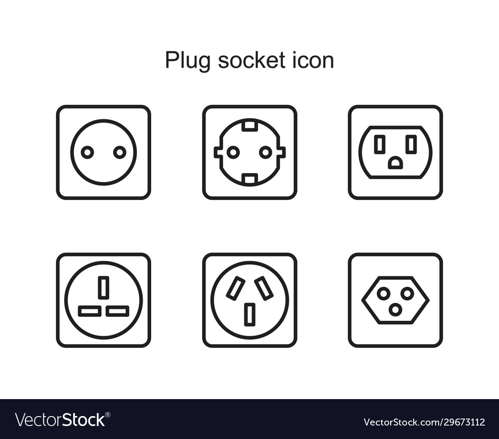 Plug socket icon template black color editable Vector Image