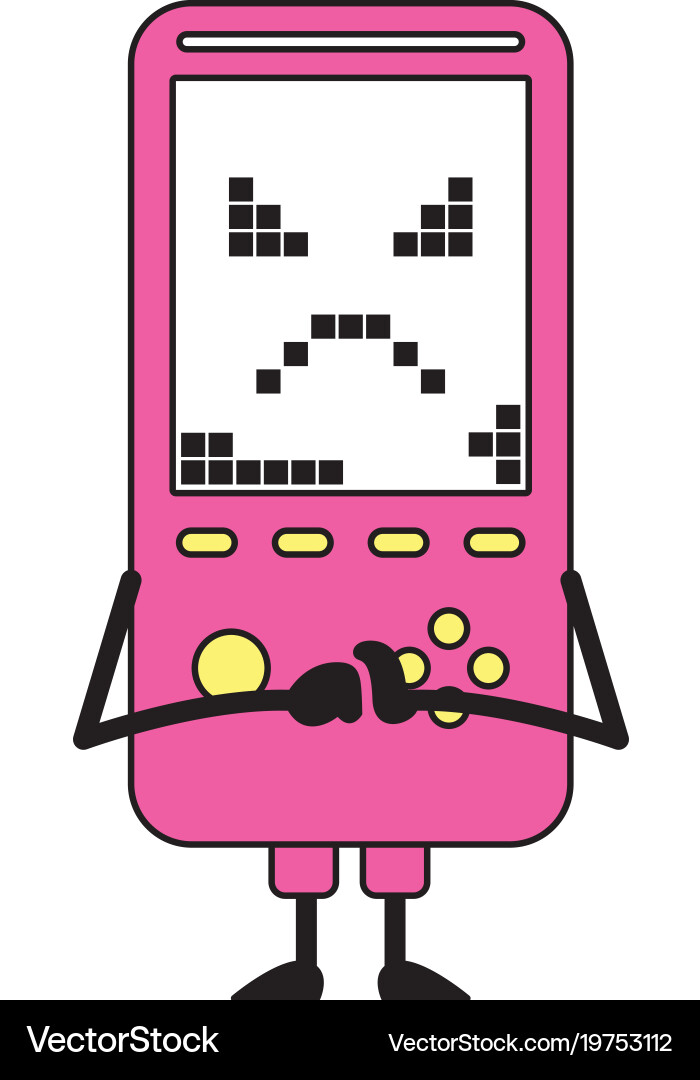Portable video game console kawaii character Vector Image