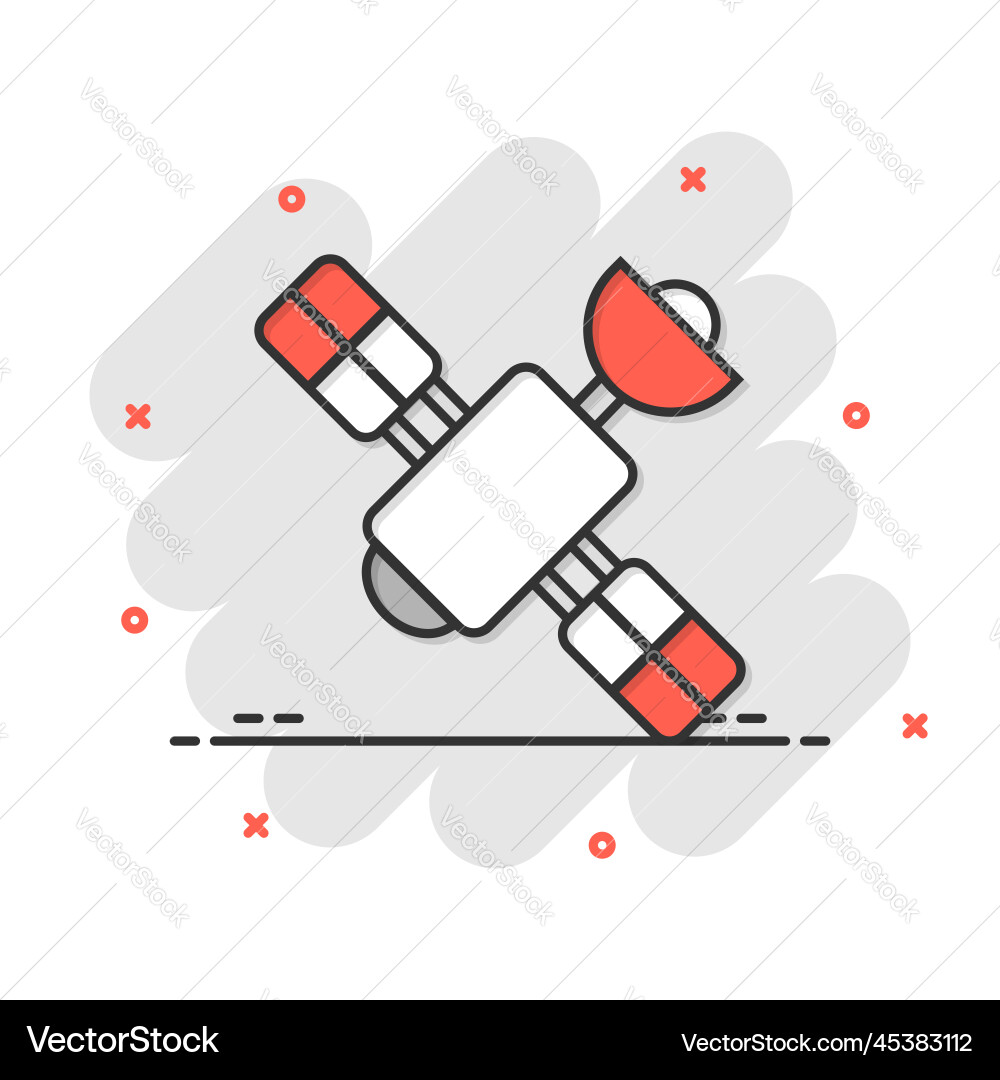 Satellite icon in comic style sputnik cartoon Vector Image