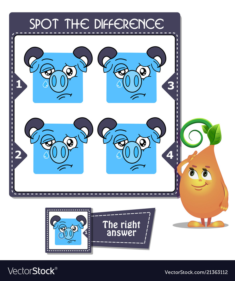 Spot difference blue Royalty Free Vector Image