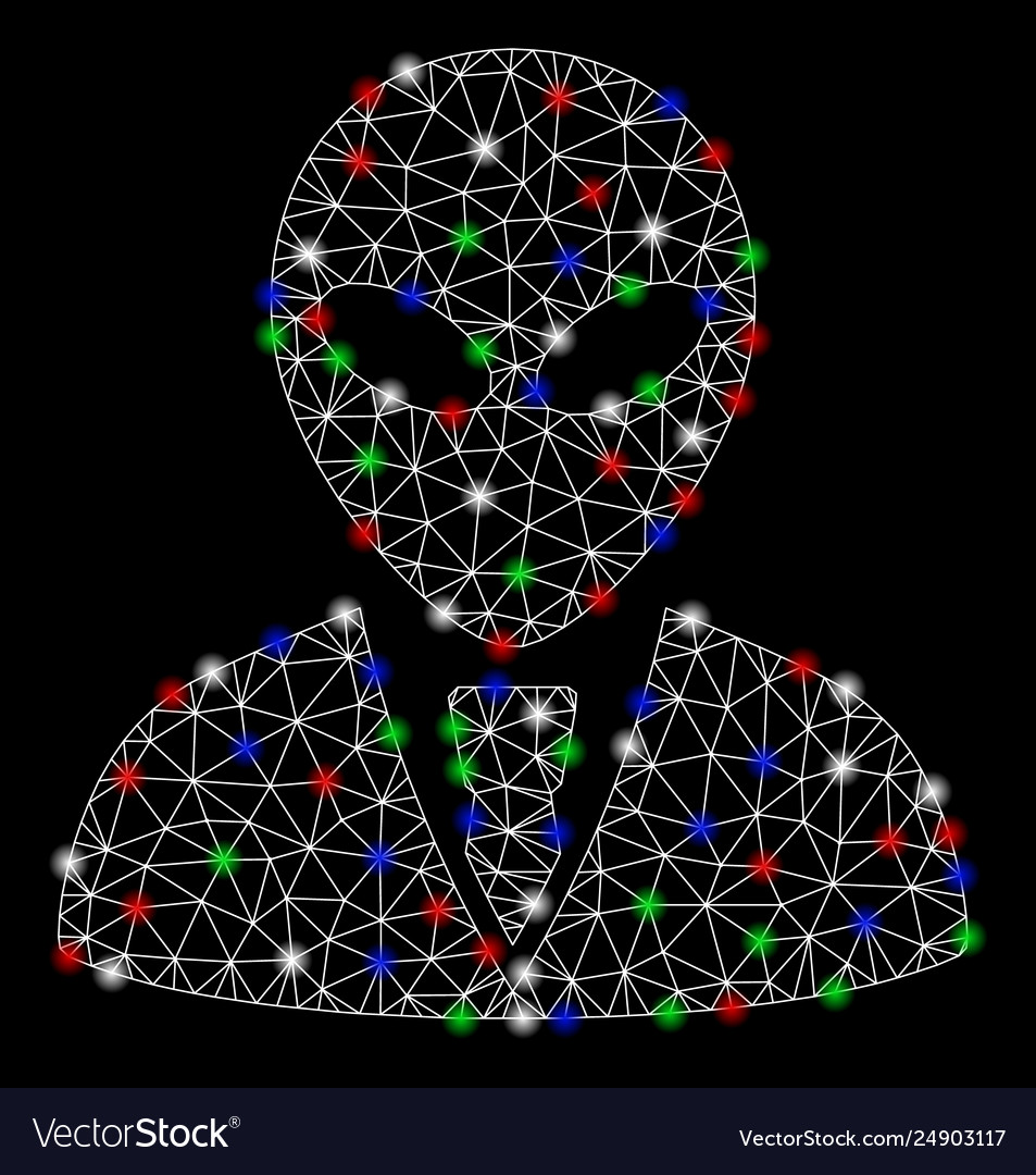 Bright mesh carcass alien manager with light spots Bright mesh carcass alien manager with light spots