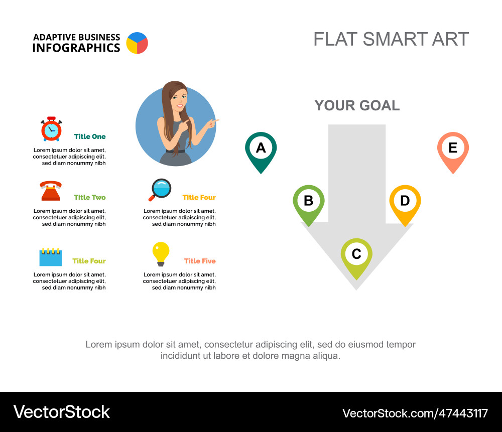 Business goal concept slide template Royalty Free Vector