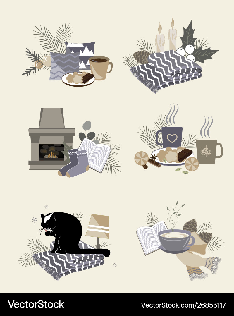 Cute autumn and winter Royalty Free Vector Image