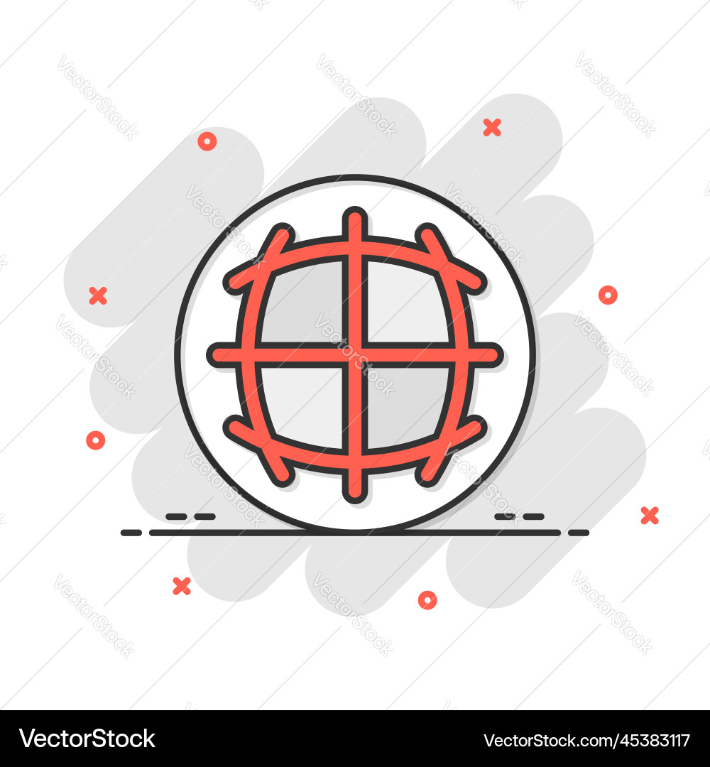 Earth planet icon in comic style globe geographic Vector Image
