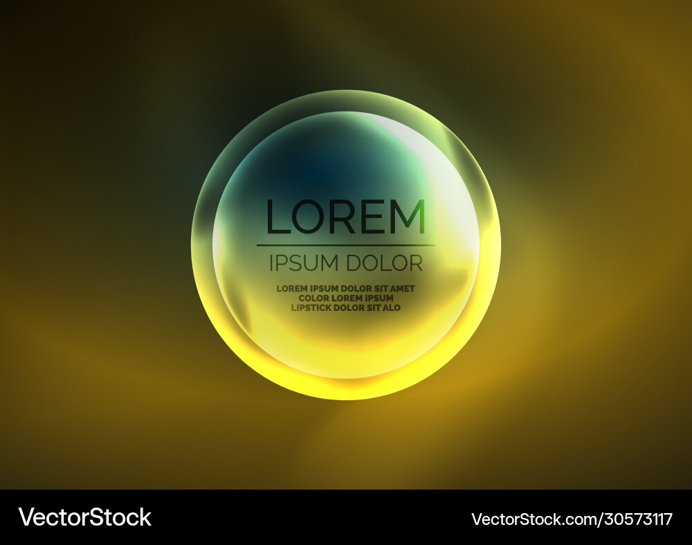 Glowing neon shiny transparent bubbles glass Vector Image