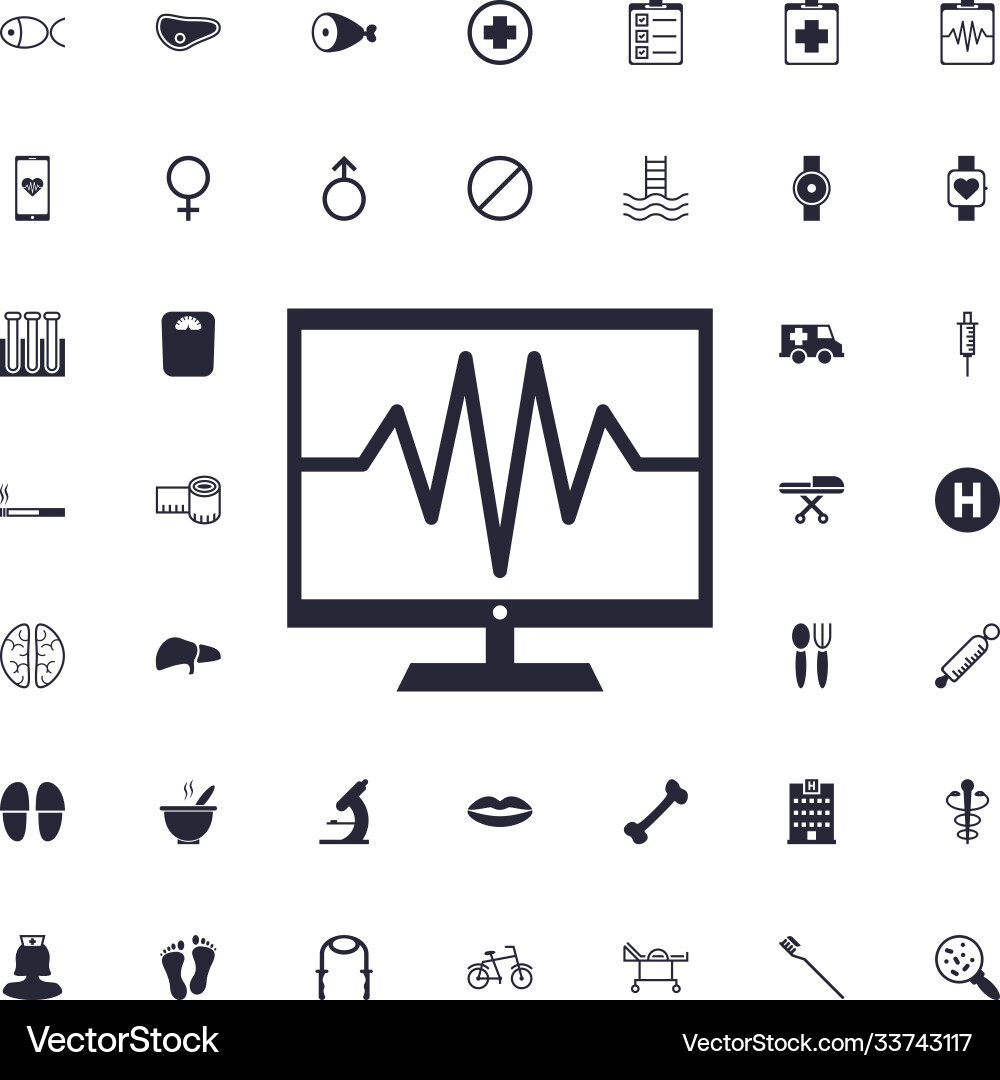 Healthcare pc icon Royalty Free Vector Image - VectorStock