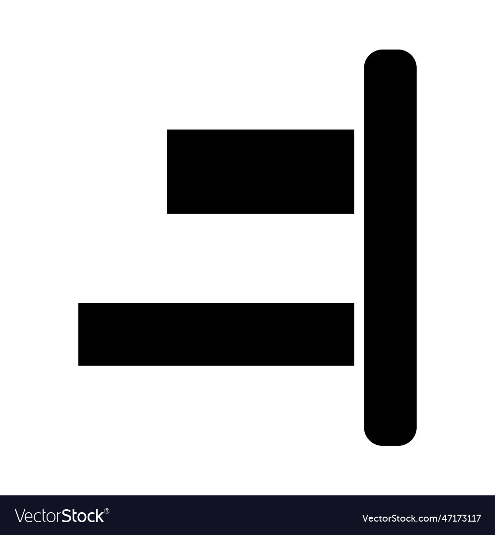 Horizontal right align glyph icon for personal Vector Image