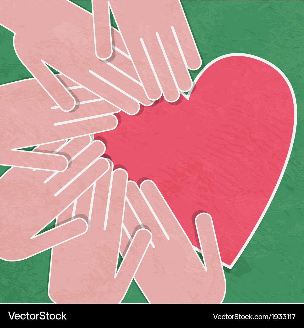 Human heart rescue people Royalty Free Vector Image