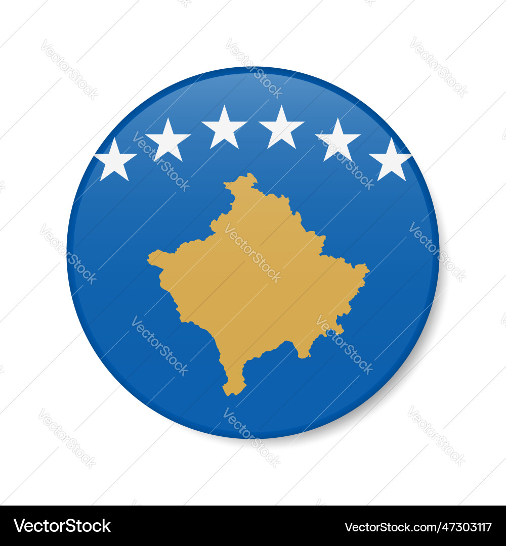 Kosovo Circle Button Icon Kosovan Round Badge Vector Image