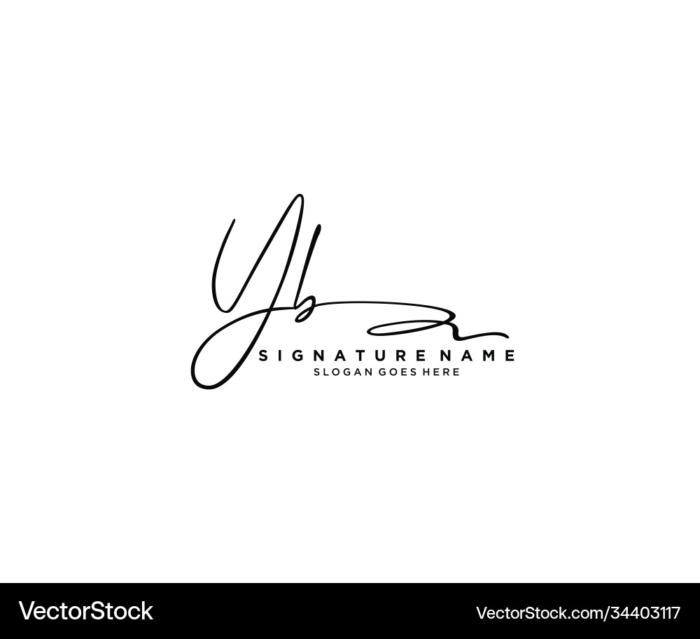 Letter yb signature logo template Royalty Free Vector Image