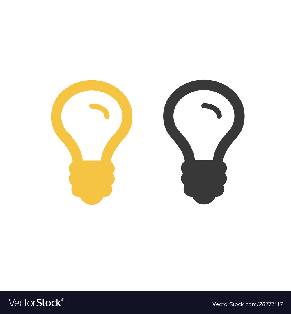 Light bulb icon set stock isolated on white Vector Image