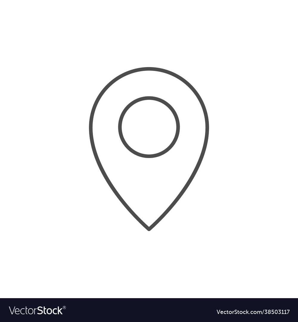Map pointer line outline icon Royalty Free Vector Image