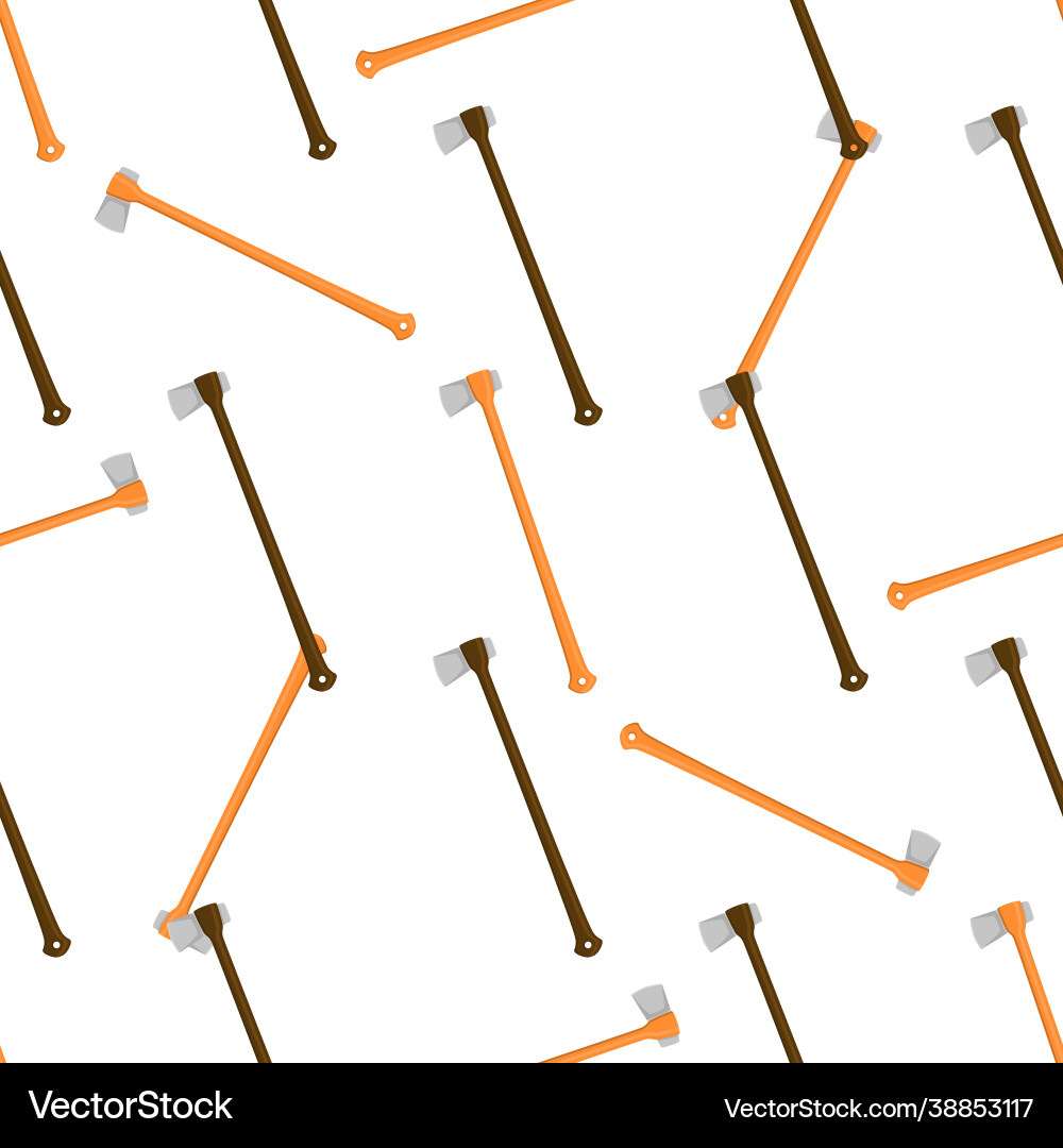 On theme pattern steel axes with wooden handle Vector Image
