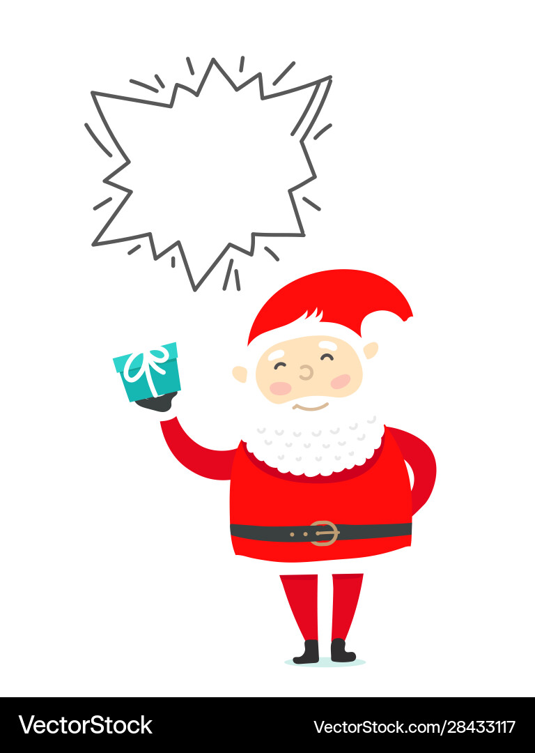 Santa claus with gift box copy space for a Vector Image