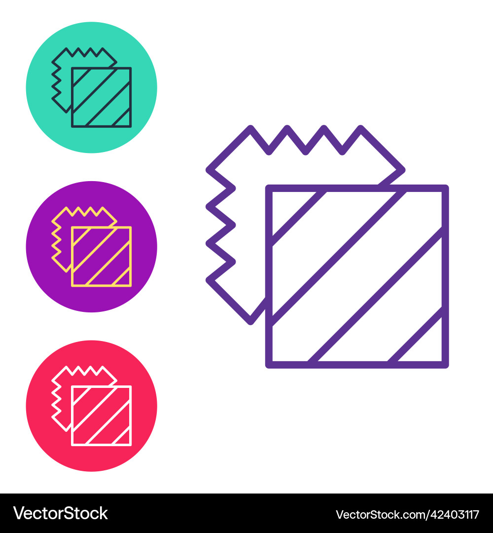 Set line layers clothing textile icon isolated Vector Image