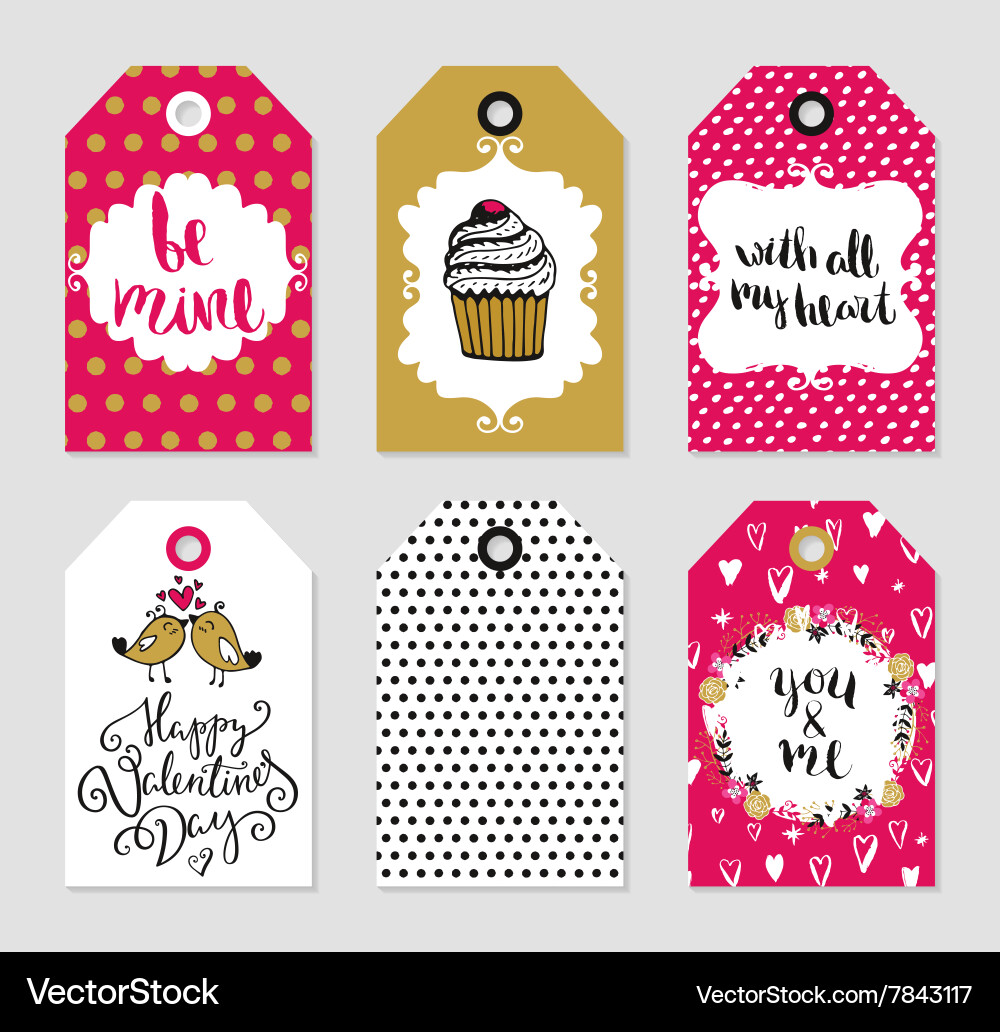 Tags set of love theme Royalty Free Vector Image