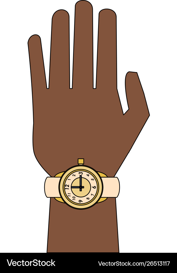 Time clock watch alarm cartoon Royalty Free Vector Image