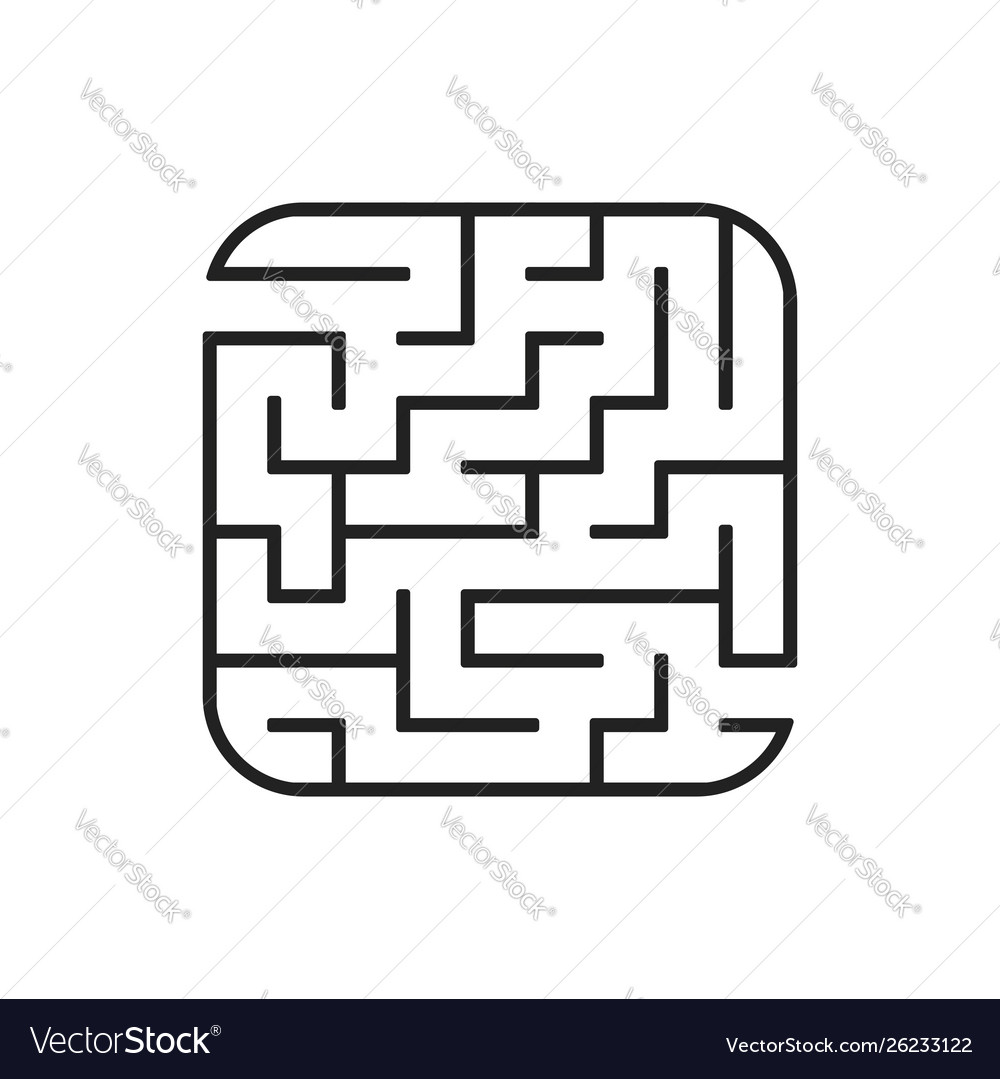 Abstract square maze easy level difficulty Vector Image