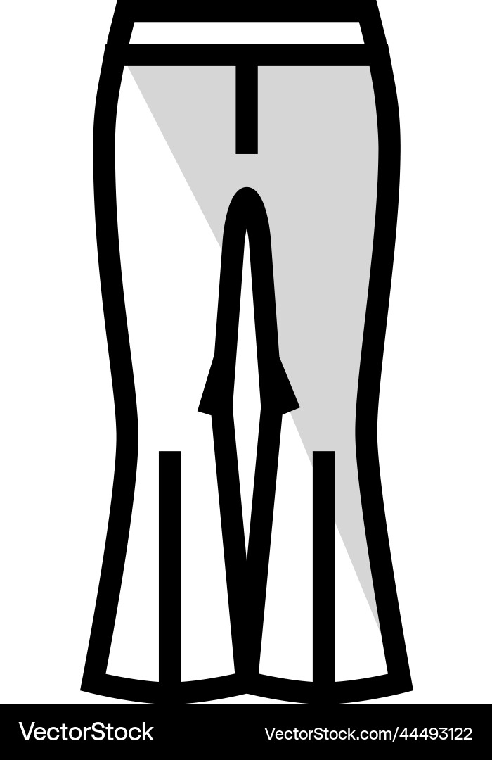 Bell bottoms pants clothes color icon Royalty Free Vector