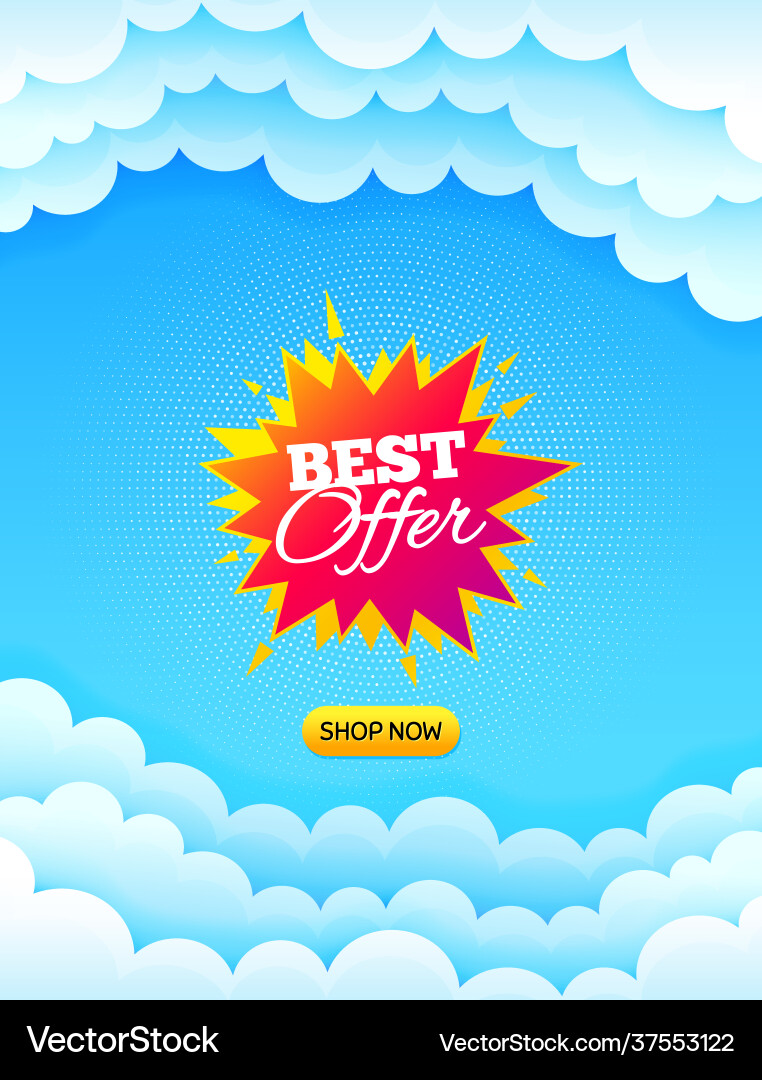 Best offer sticker discount banner shape Vector Image