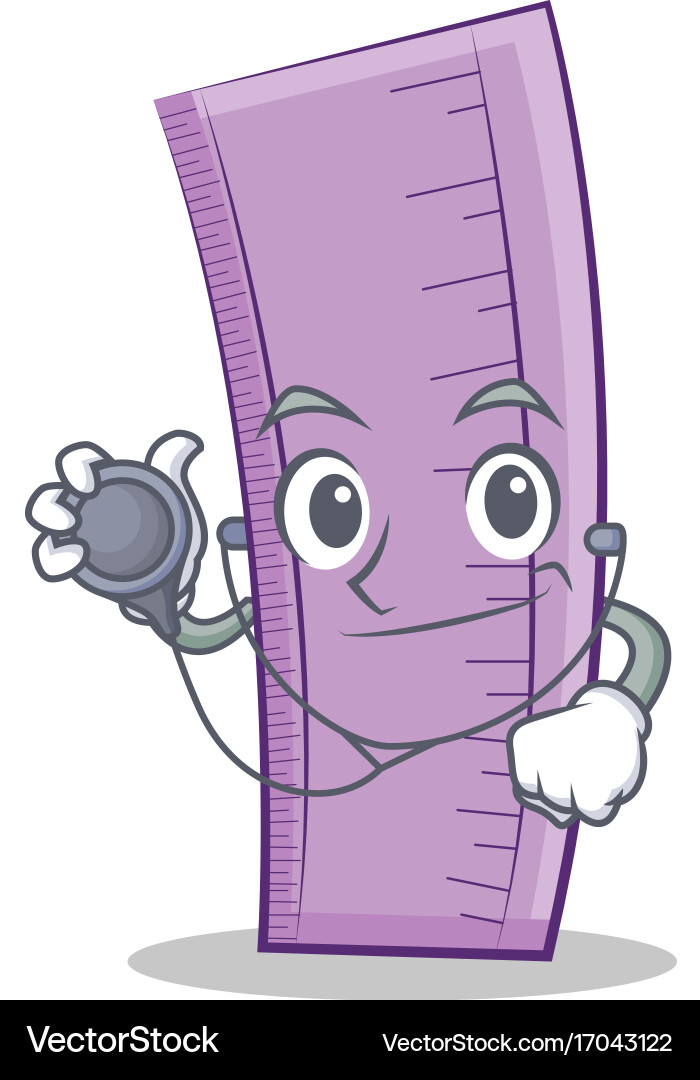Doctor ruler character cartoon design Royalty Free Vector