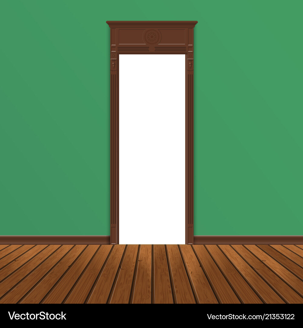 Empty room through the open door Royalty Free Vector Image