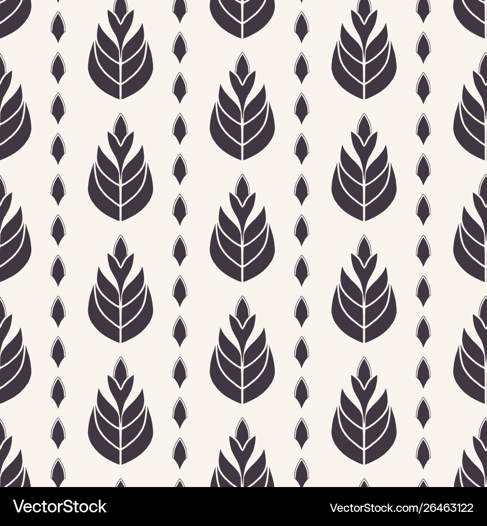 Ethnic leaf motif stripes scandi style Royalty Free Vector
