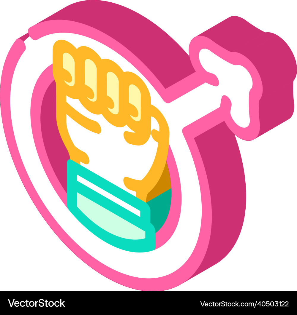 Feminism social movement isometric icon Royalty Free Vector