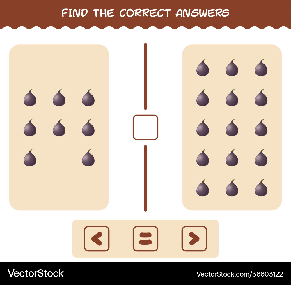 Find correct answers cartoon fig searching Vector Image