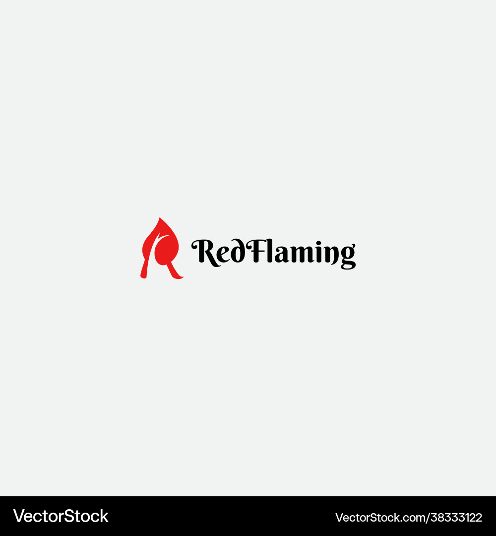 Flame red logo initial r and flaming Royalty Free Vector