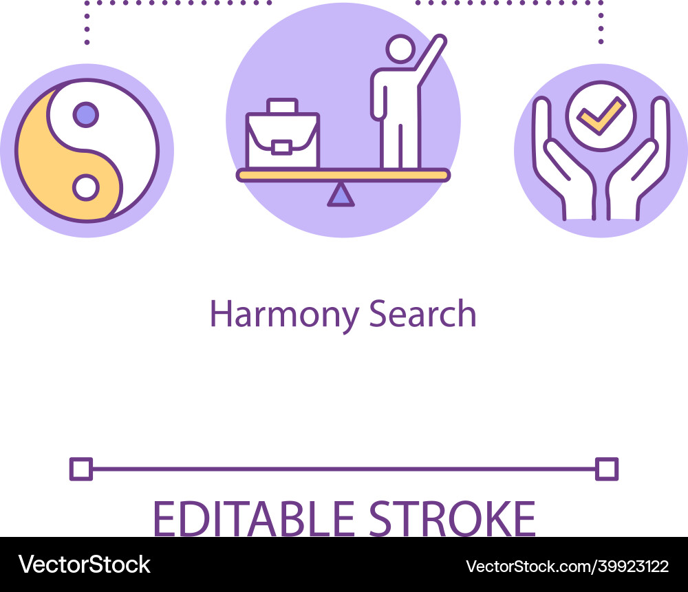 Harmony search concept icon life and work balance Vector Image