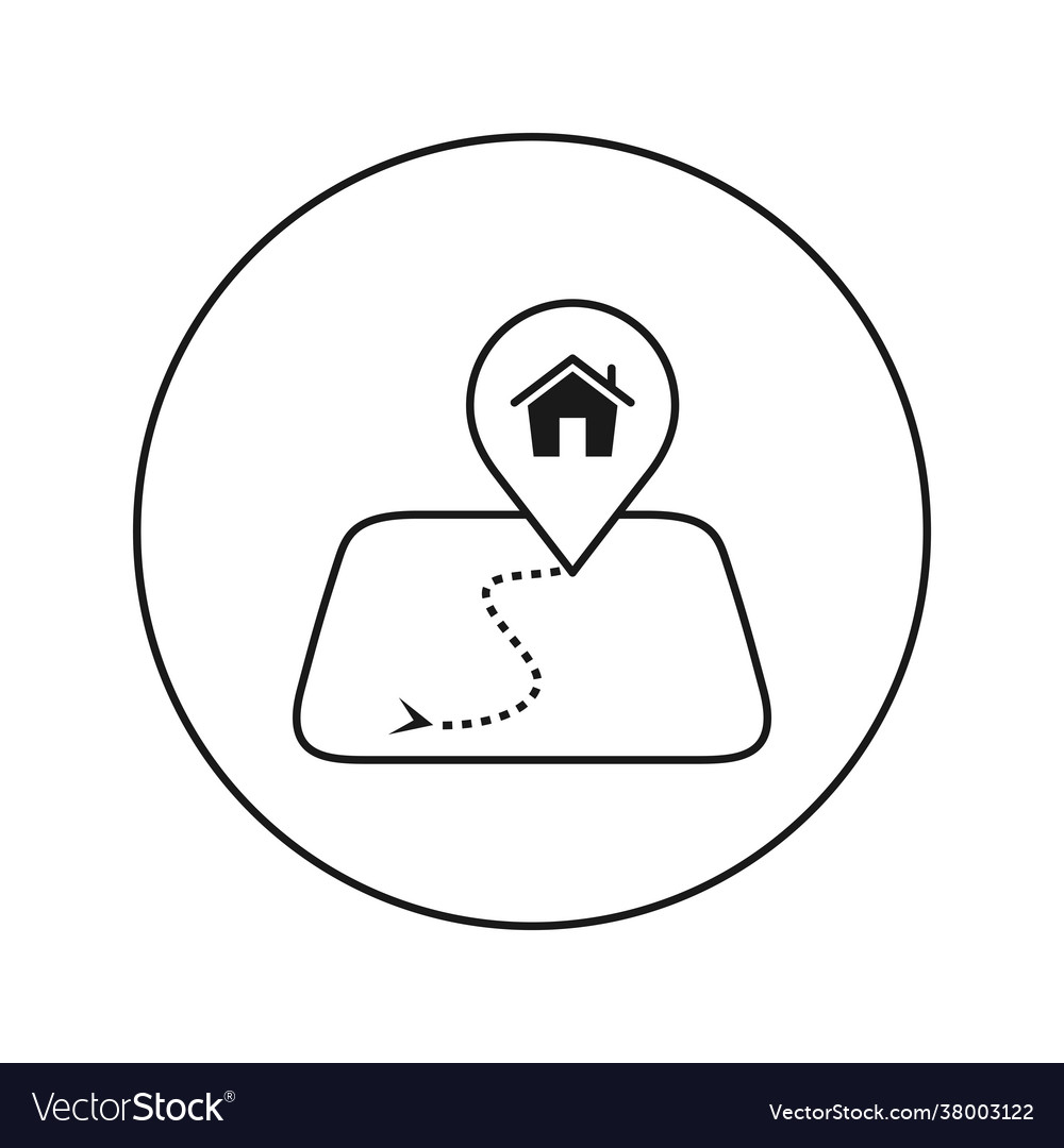House on map mark editable thin line Royalty Free Vector