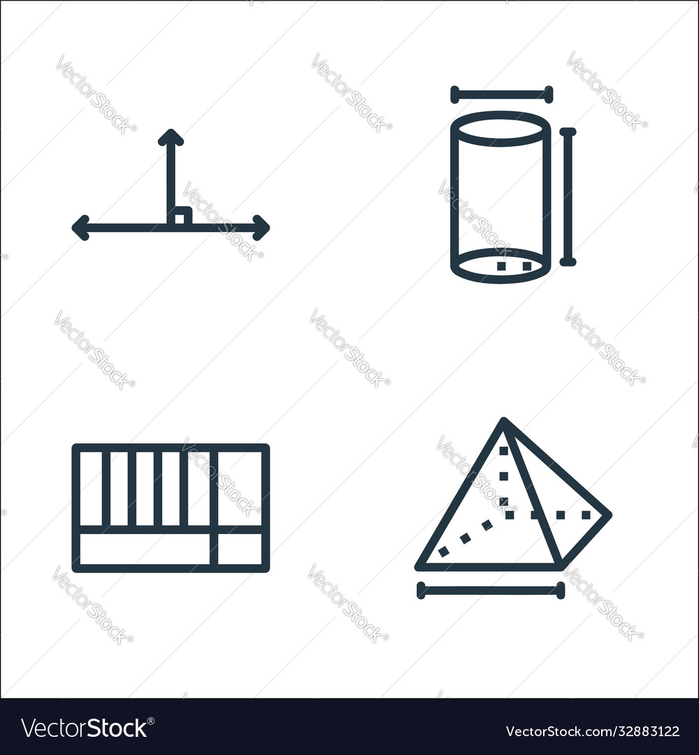 Mathematics line icons linear set quality line Vector Image