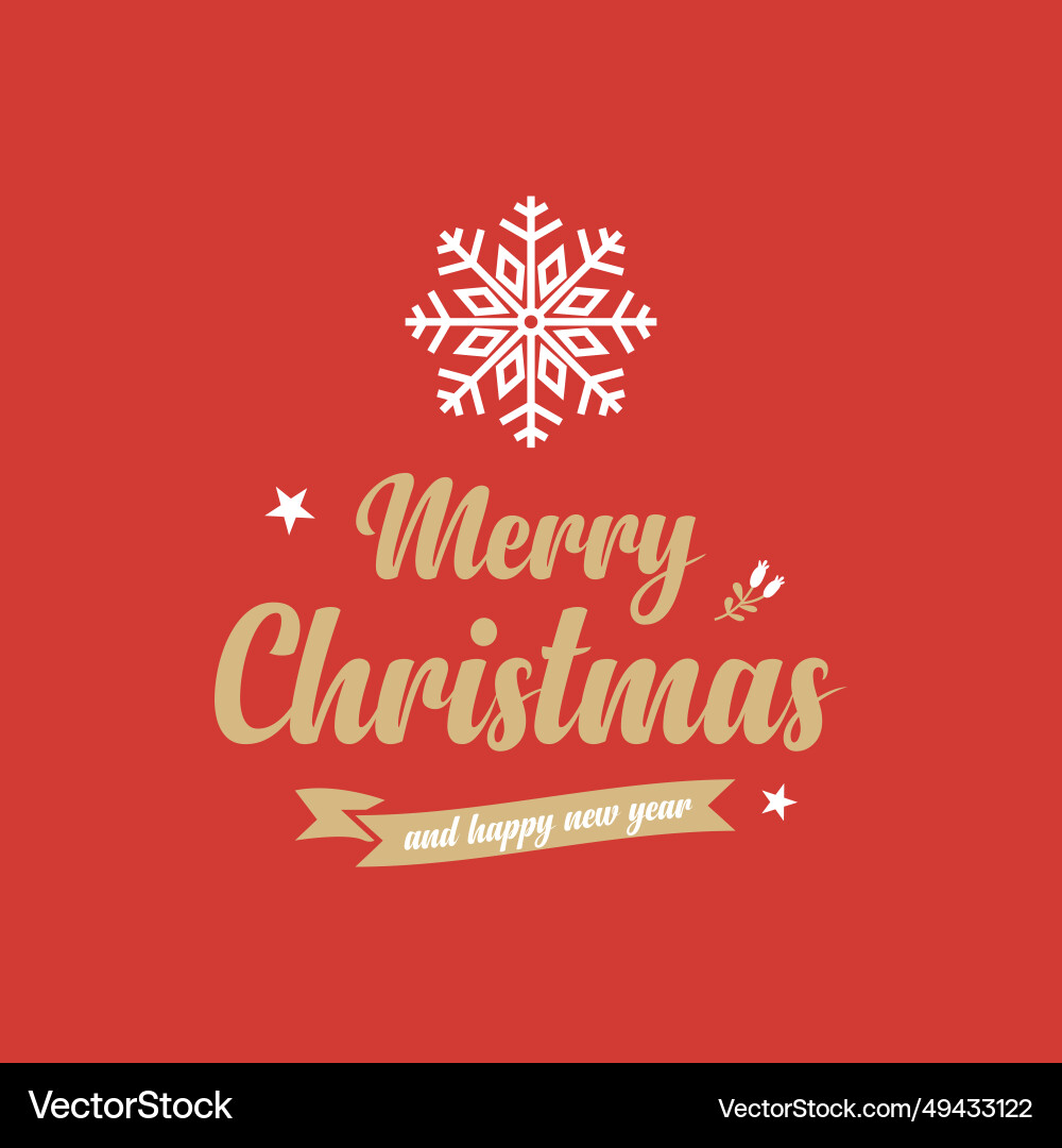 Merry christmas text with snowflake design Vector Image