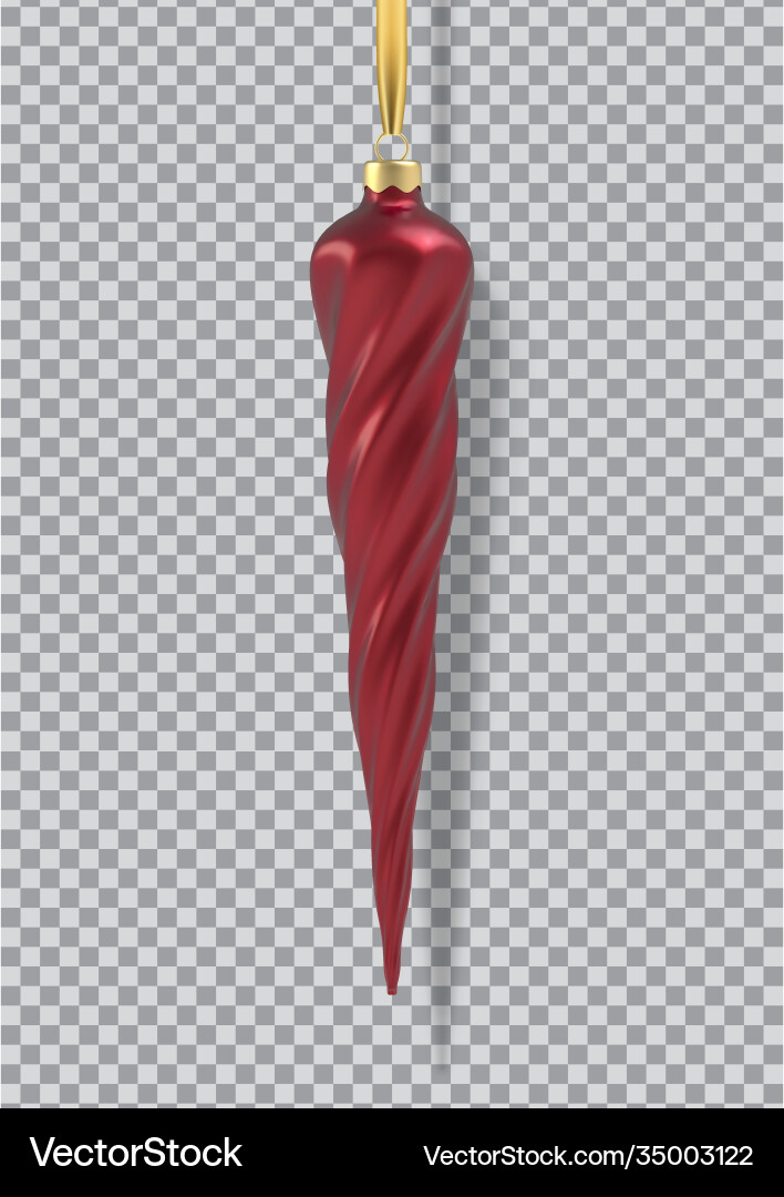 Realistic red christmas tree toy in form Vector Image