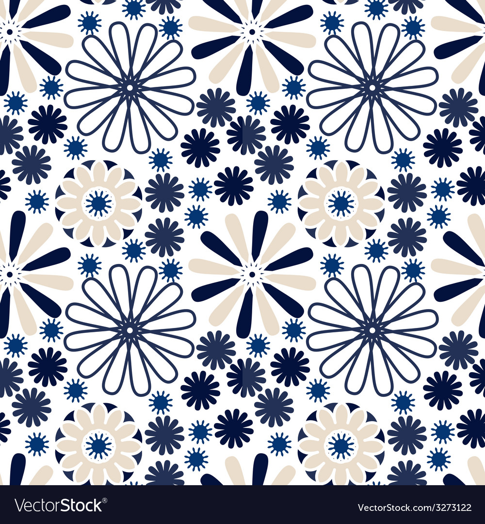 Seamless pattern - simple flower background Vector Image