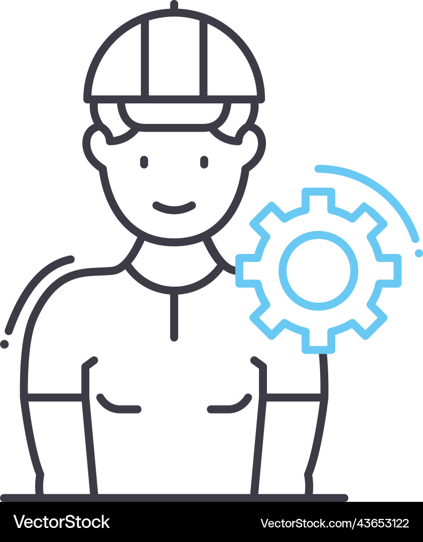 Technician professional line icon outline symbol Vector Image