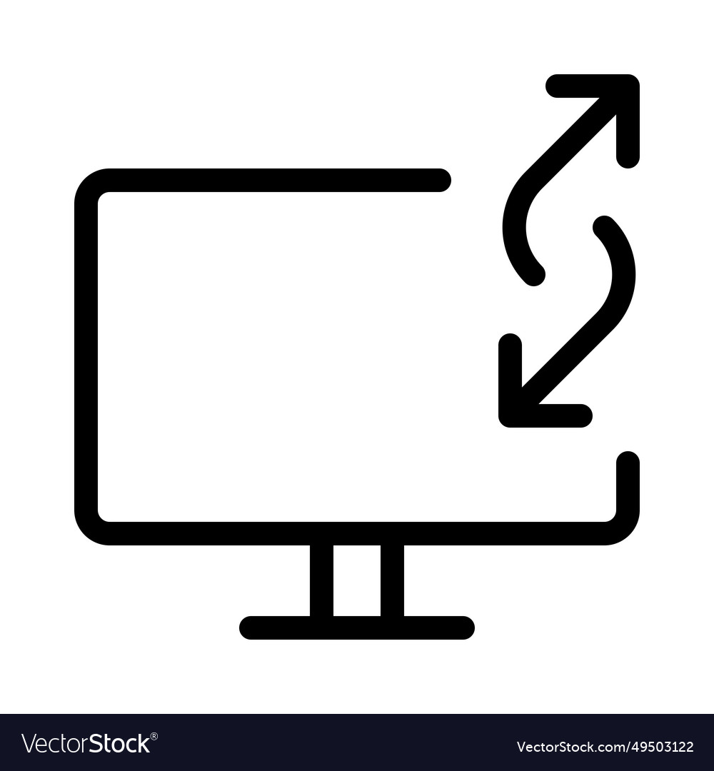 Using a desktop computer to transfer data Vector Image