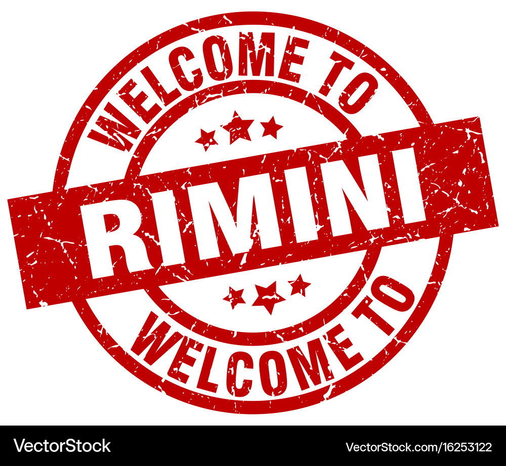 Welcome to rimini red stamp Royalty Free Vector Image