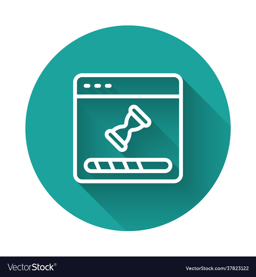 White line loading a data window with a progress Vector Image