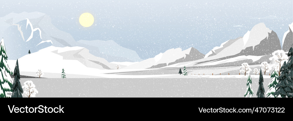 Winter forest landscape with covered on frost Vector Image